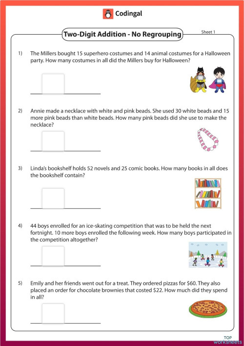 M_G01M07L26_WE02_Word_Problems_for_Addition(Extended)_6. Interactive worksheet | TopWorksheets