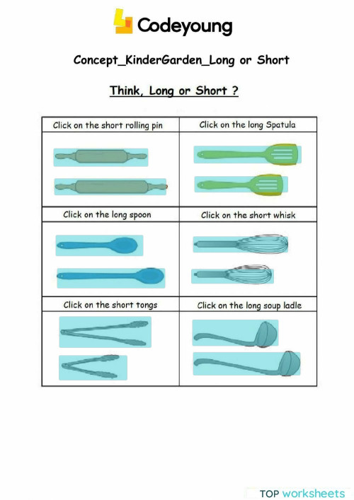 Long or short exercise. Interactive worksheet | TopWorksheets