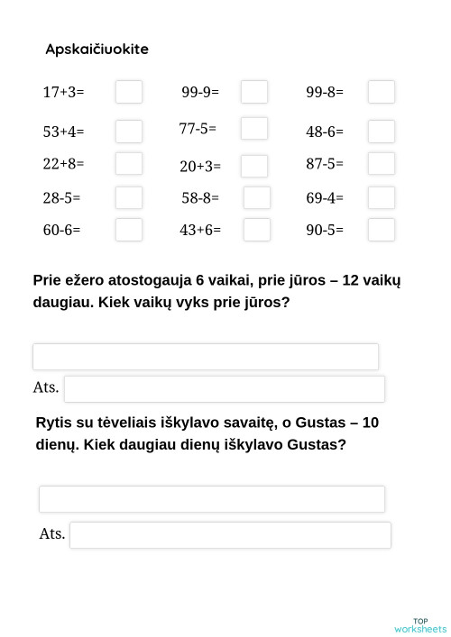 Atimtis: interactive worksheets and online exercises | TopWorksheets