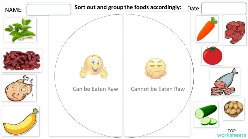 Food DragDrp. Interactive worksheet | TopWorksheets