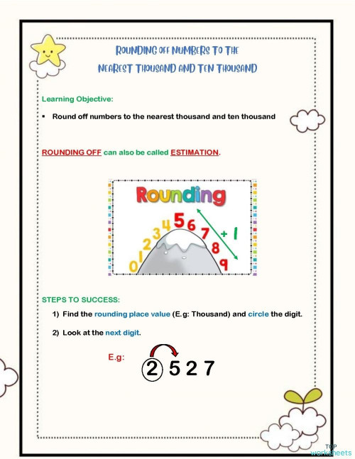 Yr 5 Rounding Off. Interactive worksheet | TopWorksheets