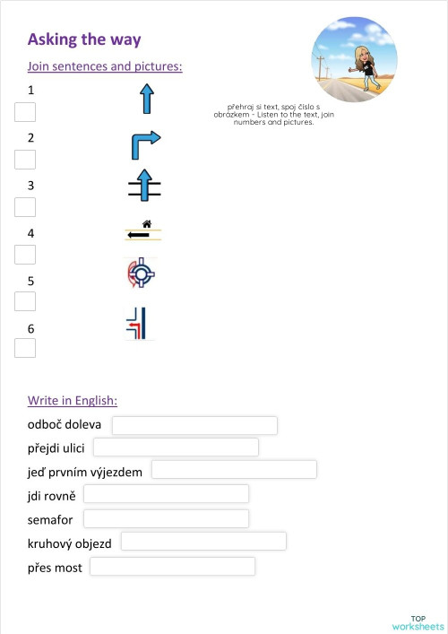 ASKING THE WAY - GIVING DIRECTIONS. Interactive worksheet | TopWorksheets