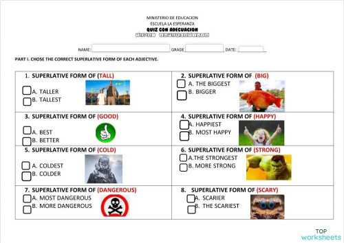 superlatives-adecuado. Interactive worksheet | TopWorksheets