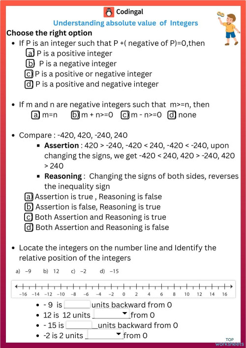 M_G06M02L3_WA02_Exploring_Absolute_Value_4. Interactive worksheet | TopWorksheets