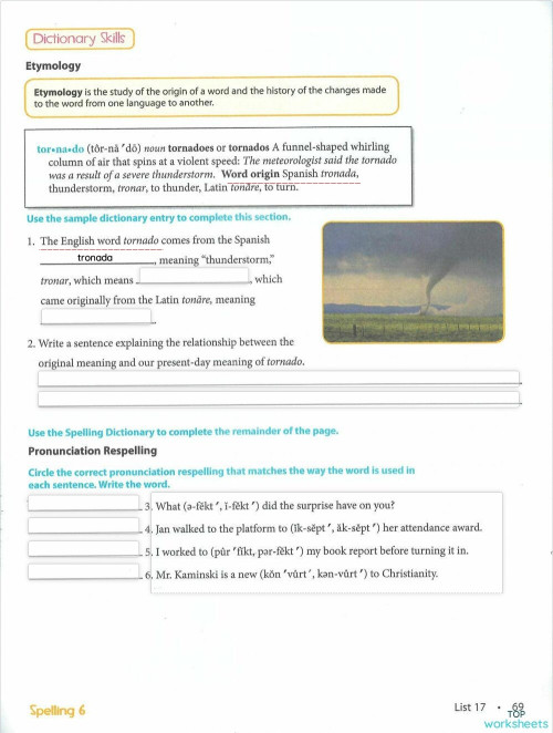 List 21: Dictionary Skills Pg 85. Interactive worksheet | TopWorksheets