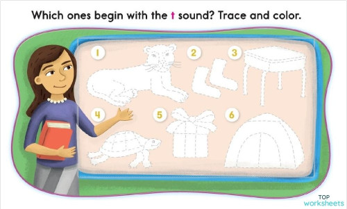 phonics letter T. Interactive worksheet | TopWorksheets