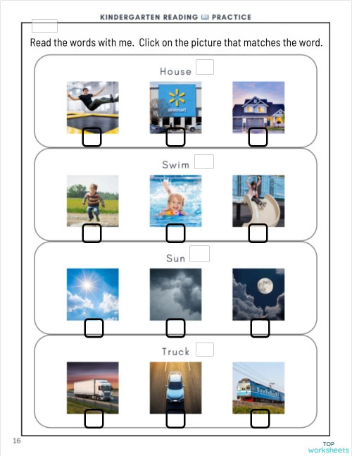 Kindergarten ELPA 21 Reading Practice 1. Interactive worksheet ...