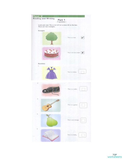 Reading and writing (starters 2). Interactive worksheet | TopWorksheets