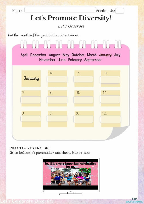 Exp 5 A1 Activity: Let's Promote Diversity!. Interactive worksheet ...