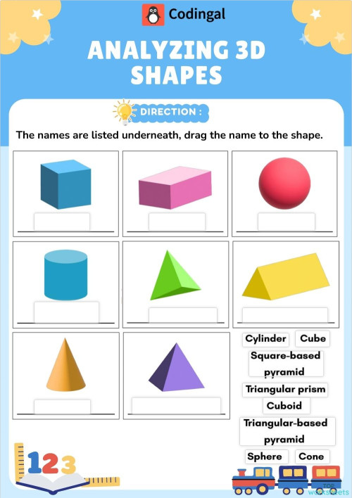 3D shapes: interactive worksheets and online exercises | TopWorksheets