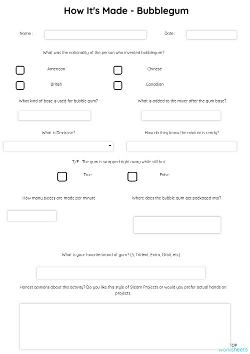 How its Made. Interactive worksheet | TopWorksheets