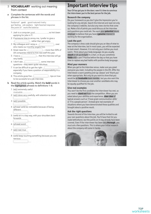 Upper (1a). Interactive worksheet | TopWorksheets