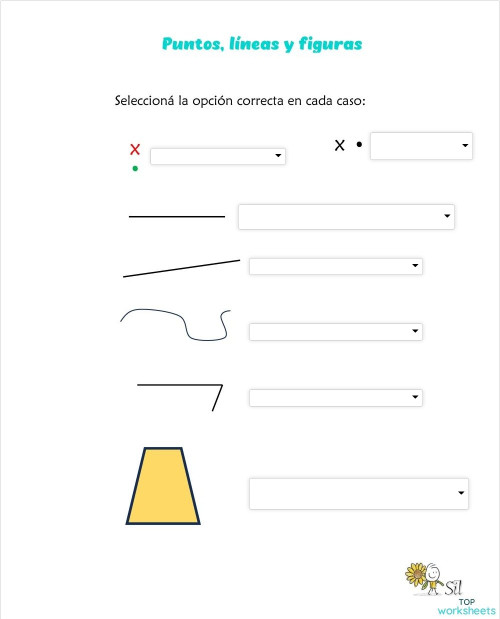 PUNTO - LÍNEAS - PERÍMETRO. Ficha interactiva | TopWorksheets