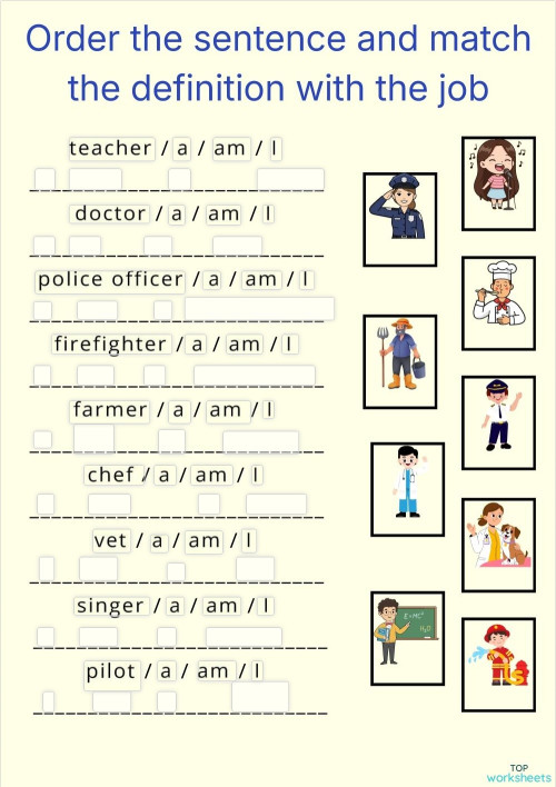 Sesión 2 - order and match. Interactive worksheet | TopWorksheets