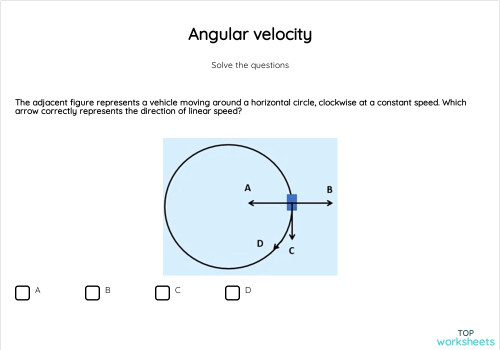 Angular velocity. Interactive worksheet | TopWorksheets