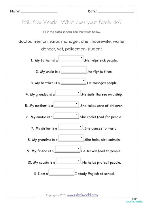 Vocab Jobs 1. Interactive worksheet | TopWorksheets