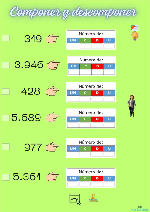 Componer y descomponer 03. Ficha interactiva | TopWorksheets