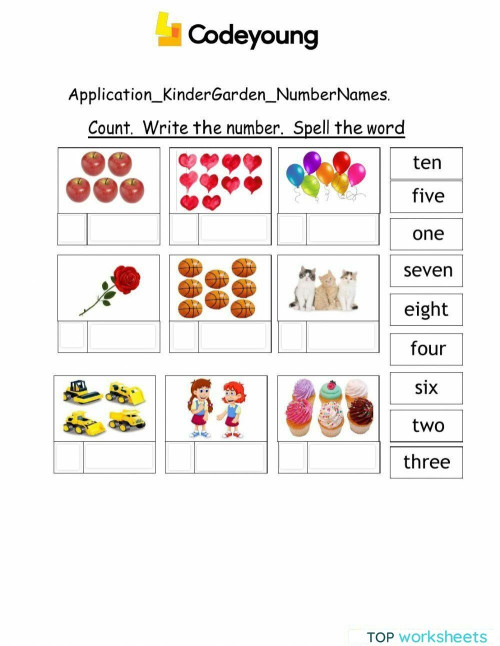 Number names for kg. Interactive worksheet | TopWorksheets