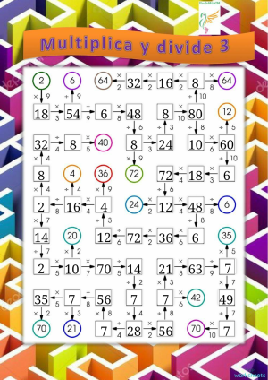 Cálculo mental: multiplica y divide 3. Ficha interactiva | TopWorksheets