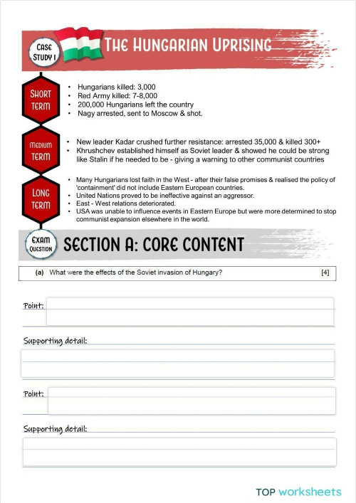 iGCSE - The Hungarian Uprising exam practice. Interactive worksheet ...