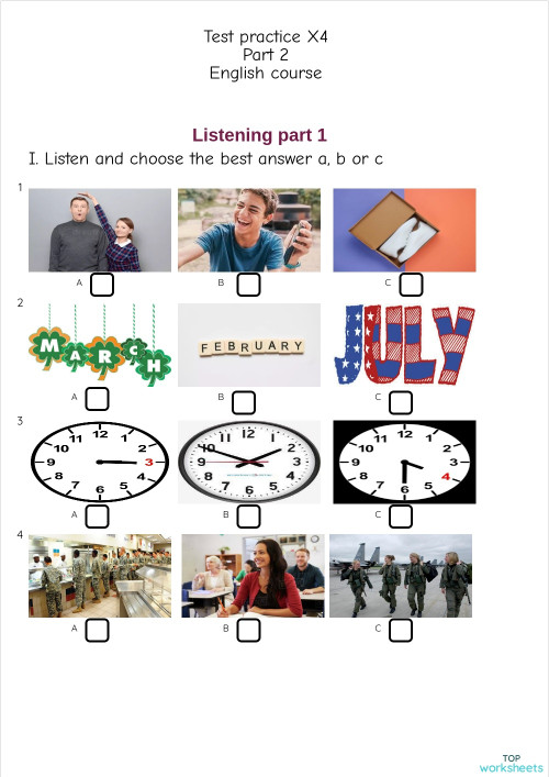 Test practice X4 2 lesson 21 - 25 1st grade. Ficha interactiva ...