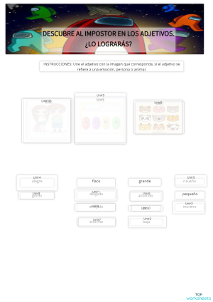 Adjetivos . Ficha interactiva | TopWorksheets