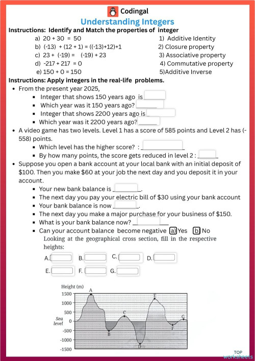 M_G06M01L01_WE02_ Understanding_Integers_6. Interactive worksheet | TopWorksheets