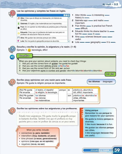 Mi insti 59. Ficha interactiva | TopWorksheets