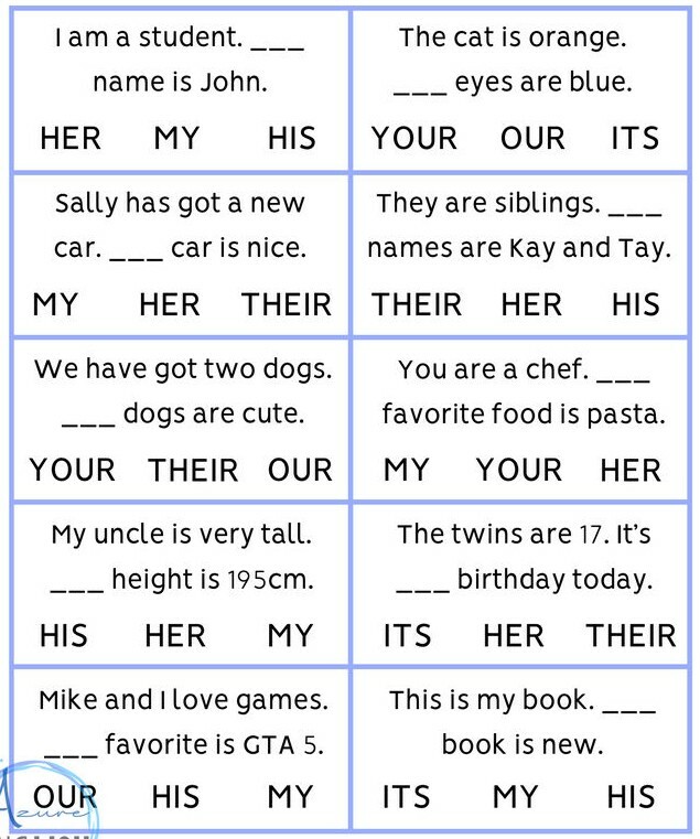 Possessive adjectives (sentences). Interactive worksheet | TopWorksheets