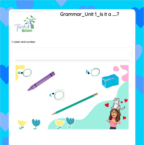 Grammar_Unit 1_Is it a .....?. Interactive worksheet | TopWorksheets