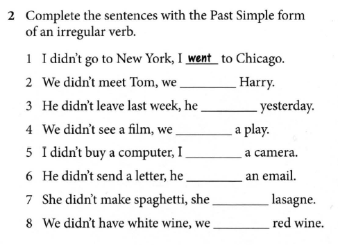 Past Simple Practise - 2) Regular Verbs 3) Irregular Verbs - A2 ...