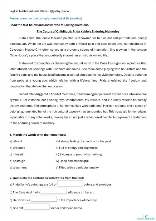 My house A1/A2. Interactive worksheet | TopWorksheets