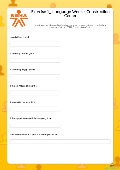 Exercise 1_ Language Week - Construction Center. Interactive worksheet | TopWorksheets