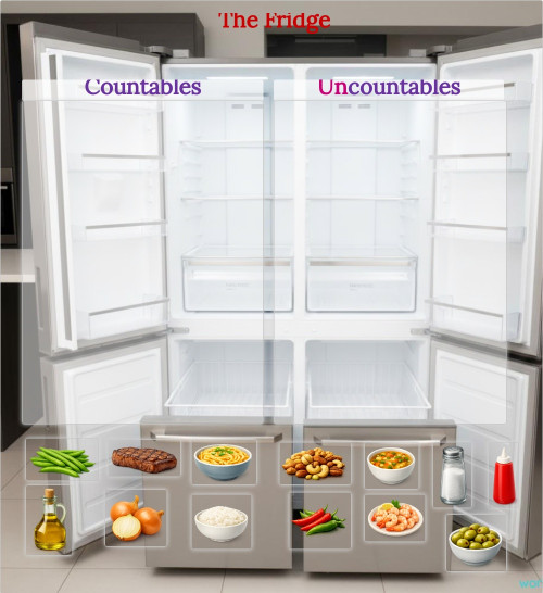 The fridge - countable and uncountable food. Interactive worksheet ...