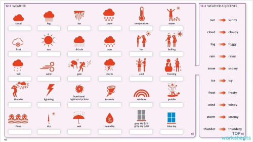 Weather vocabulary. Interactive worksheet | TopWorksheets