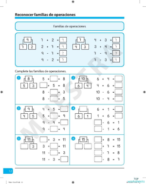 Familia de operaciones. Ficha interactiva | TopWorksheets