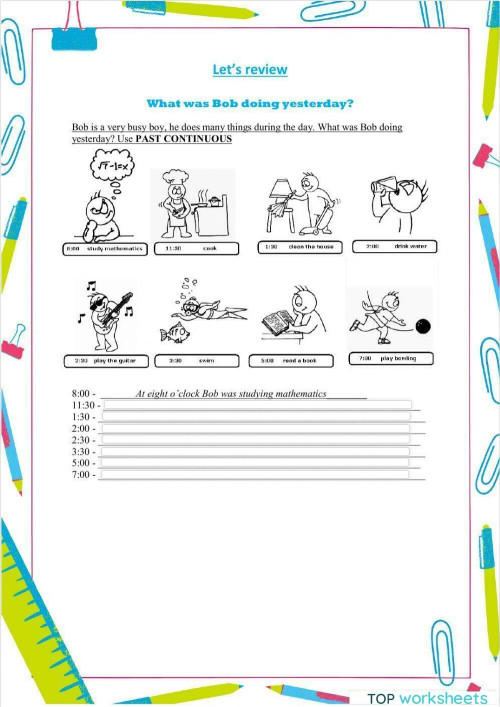 Past Simple and Continuous Review. Interactive worksheet | TopWorksheets