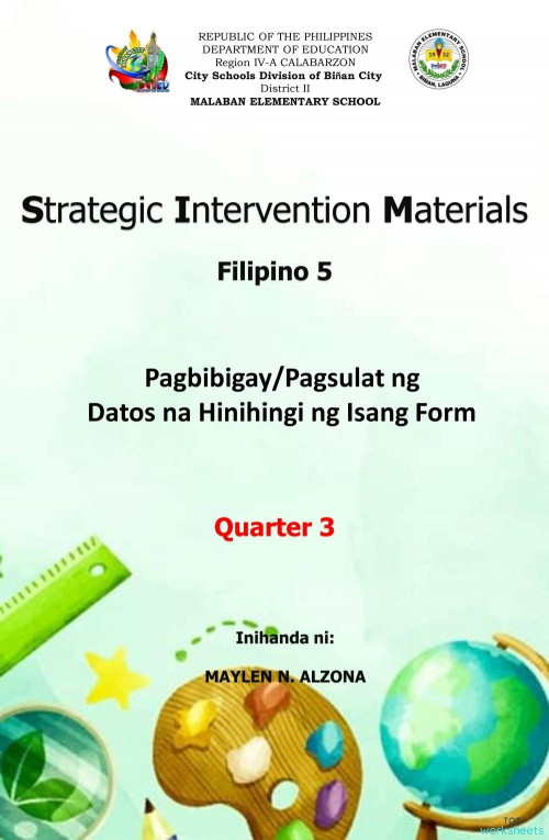 STRATEGIC INTERVENTION MATERIAL Q3. Interactive worksheet | TopWorksheets