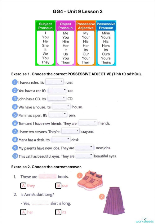 GG4 - Unit 9 Lesson 3. Interactive worksheet | TopWorksheets