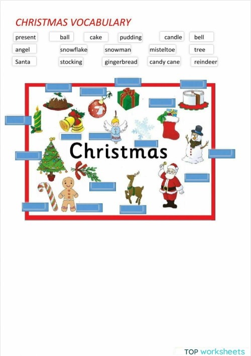 Christmas vocabulary. Interactive worksheet | TopWorksheets