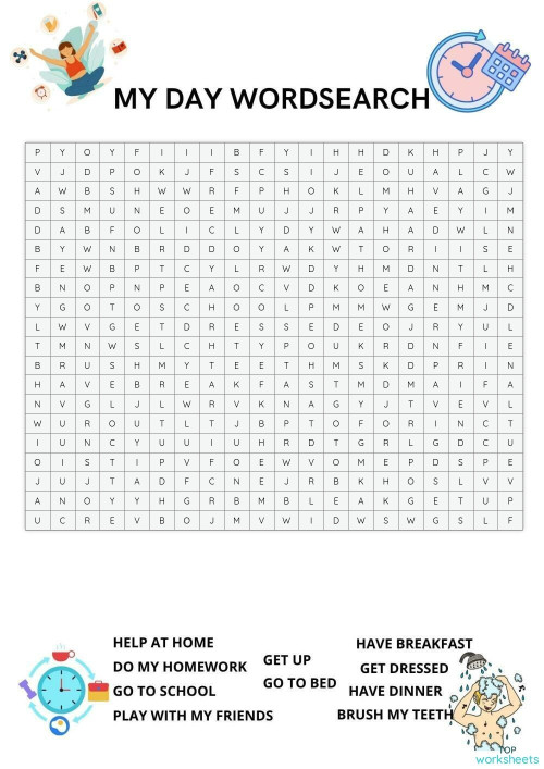 My perfect day!. Interactive worksheet | TopWorksheets