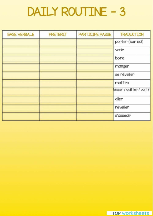 Irregular vebs - daily routine 2 interactive. Interactive worksheet ...