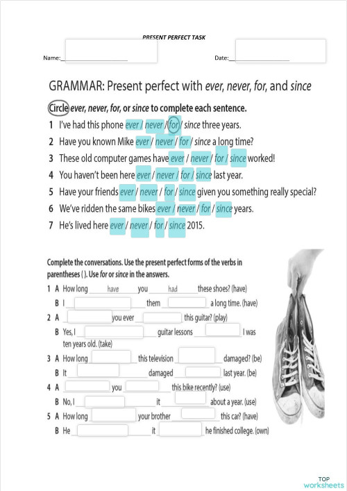 EVOLVE: LEVEL V-UNIT 2 "PRESENT PERFECT". Interactive worksheet ...