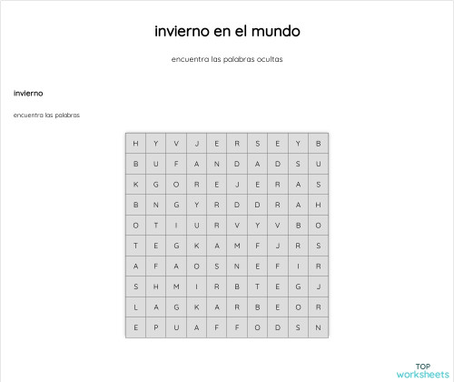 invierno en el mundo. Ficha interactiva | TopWorksheets