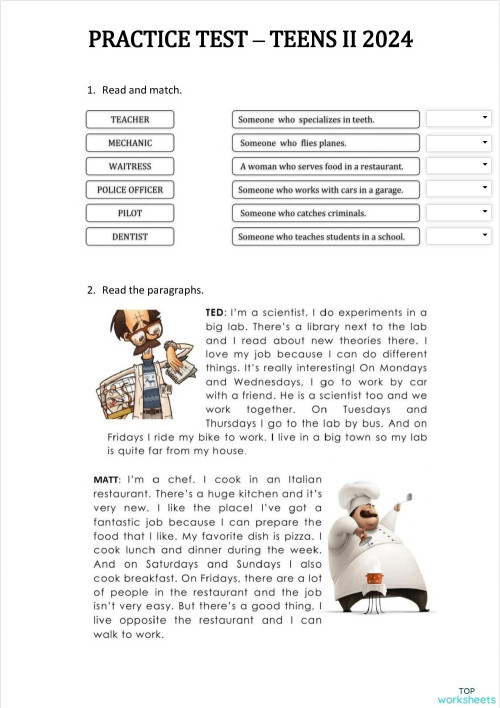 Practice Test (Class 8th August). Interactive worksheet | TopWorksheets