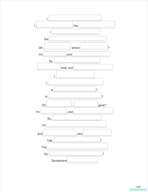 Somewhere only we know listening. Interactive worksheet | TopWorksheets