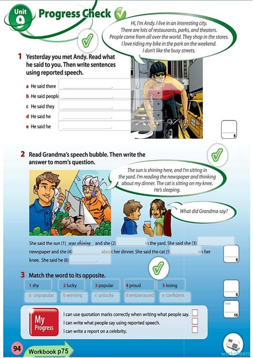 Progress Check NM 6 UNIT 9.. Interactive worksheet | TopWorksheets