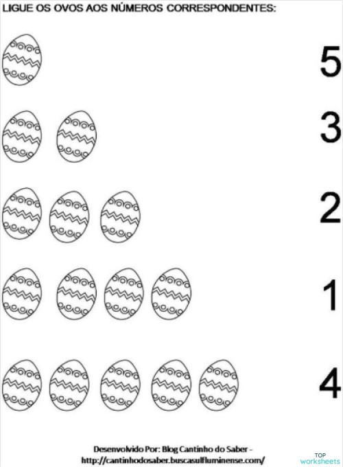 LIGUE OS OVOS AOS NUMERAIS.. Ficha interativa | TopWorksheets