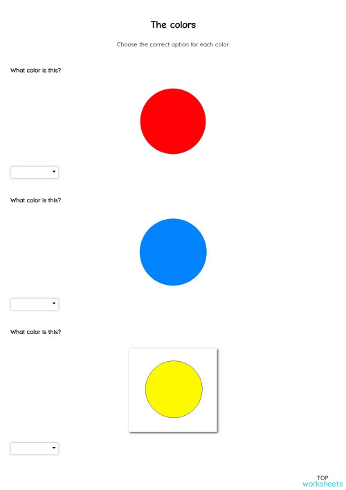 The colors. Interactive worksheet | TopWorksheets