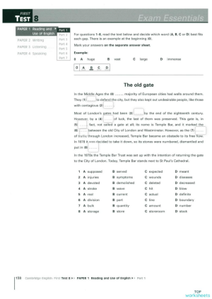 Test 8 - FCE. Interactive worksheet | TopWorksheets